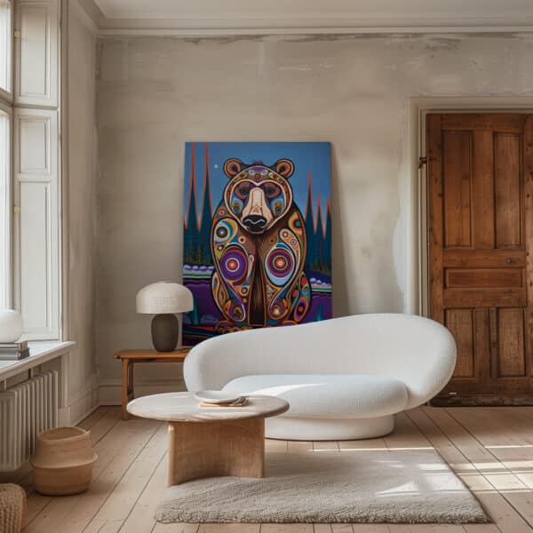Native Canadian Bear Canvas – Indigenous Inspired Art