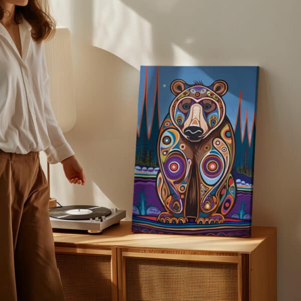 Native Canadian Bear Canvas – Indigenous Inspired Art