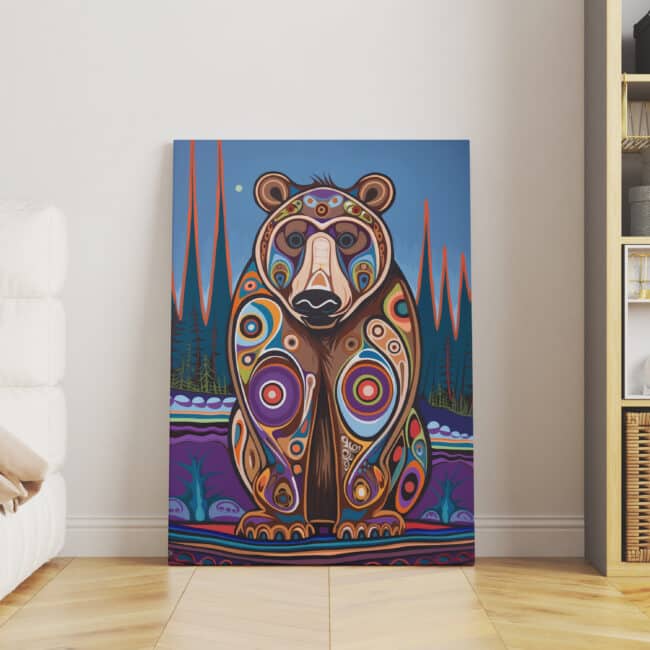 Native Canadian Bear Canvas – Indigenous Inspired Art
