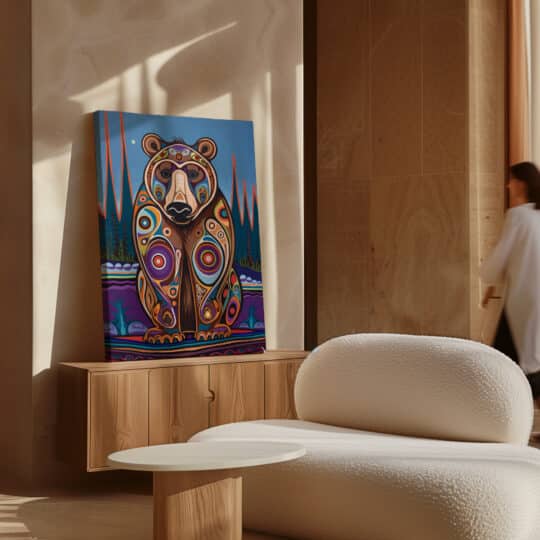 Native Canadian Bear Canvas – Indigenous Inspired Art