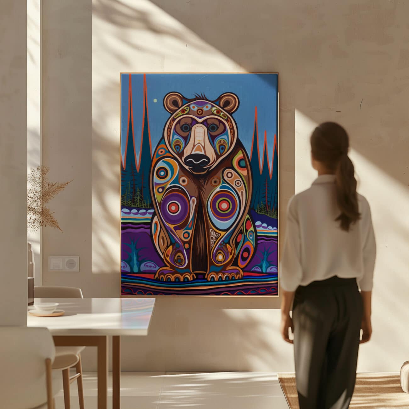 Native Canadian Bear Canvas – Indigenous Inspired Art