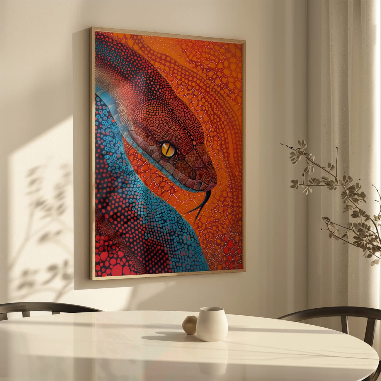 Bright Aboriginal Serpent Print – Rainbow Dreamtime Art