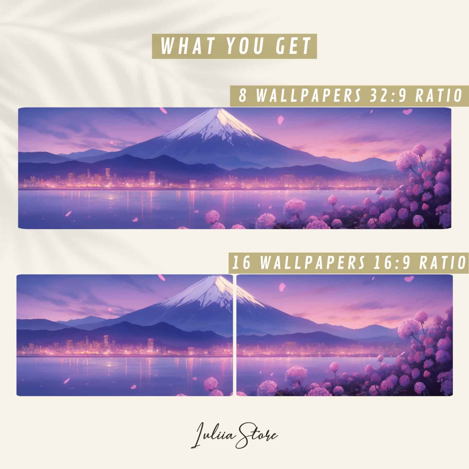 Neon Landscape Dual Monitor Wallpaper, Extended Backgrounds