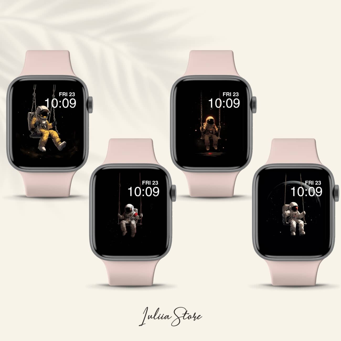 Buy Apple Watch Wallpaper Astronaut’s Cosmic Swing, Stylish iWatch Face ...