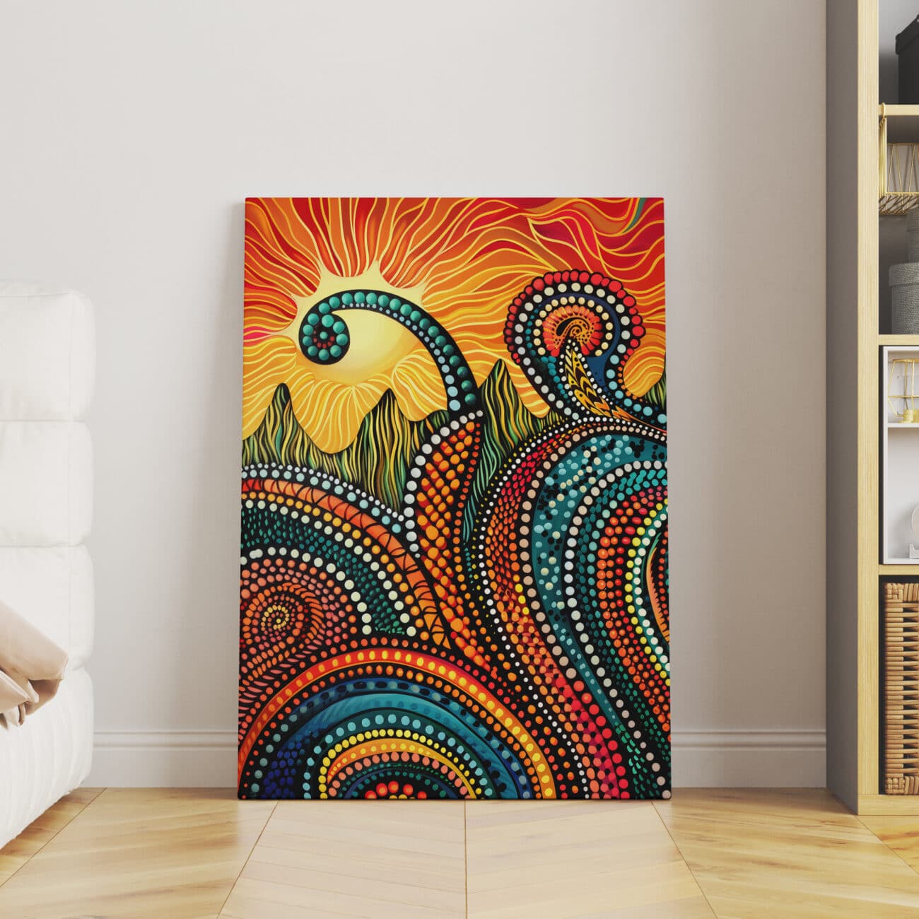 Indigenous Flower Meadow Canvas – Aboriginal Art Print