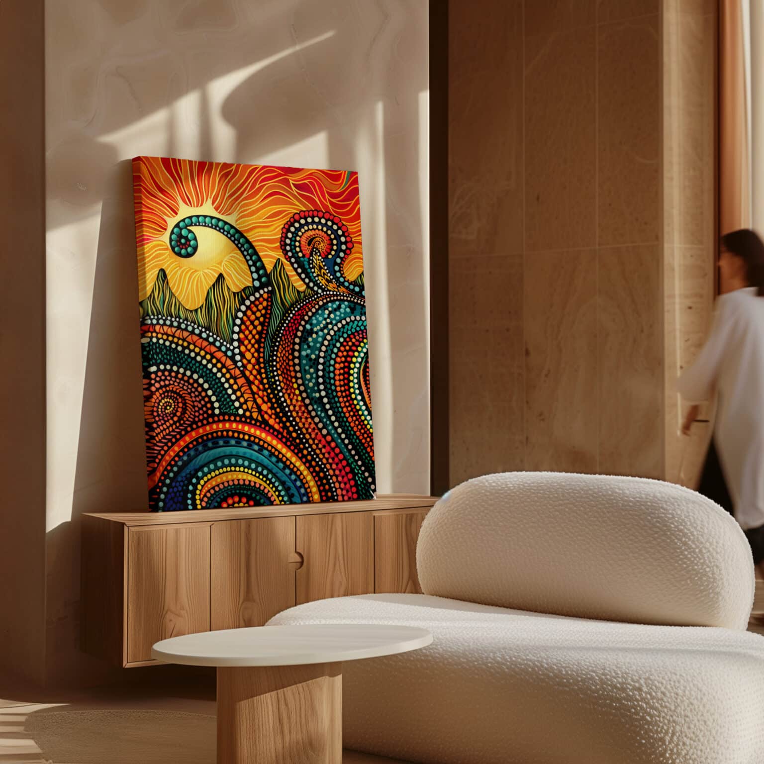 Indigenous Flower Meadow Canvas – Aboriginal Art Print