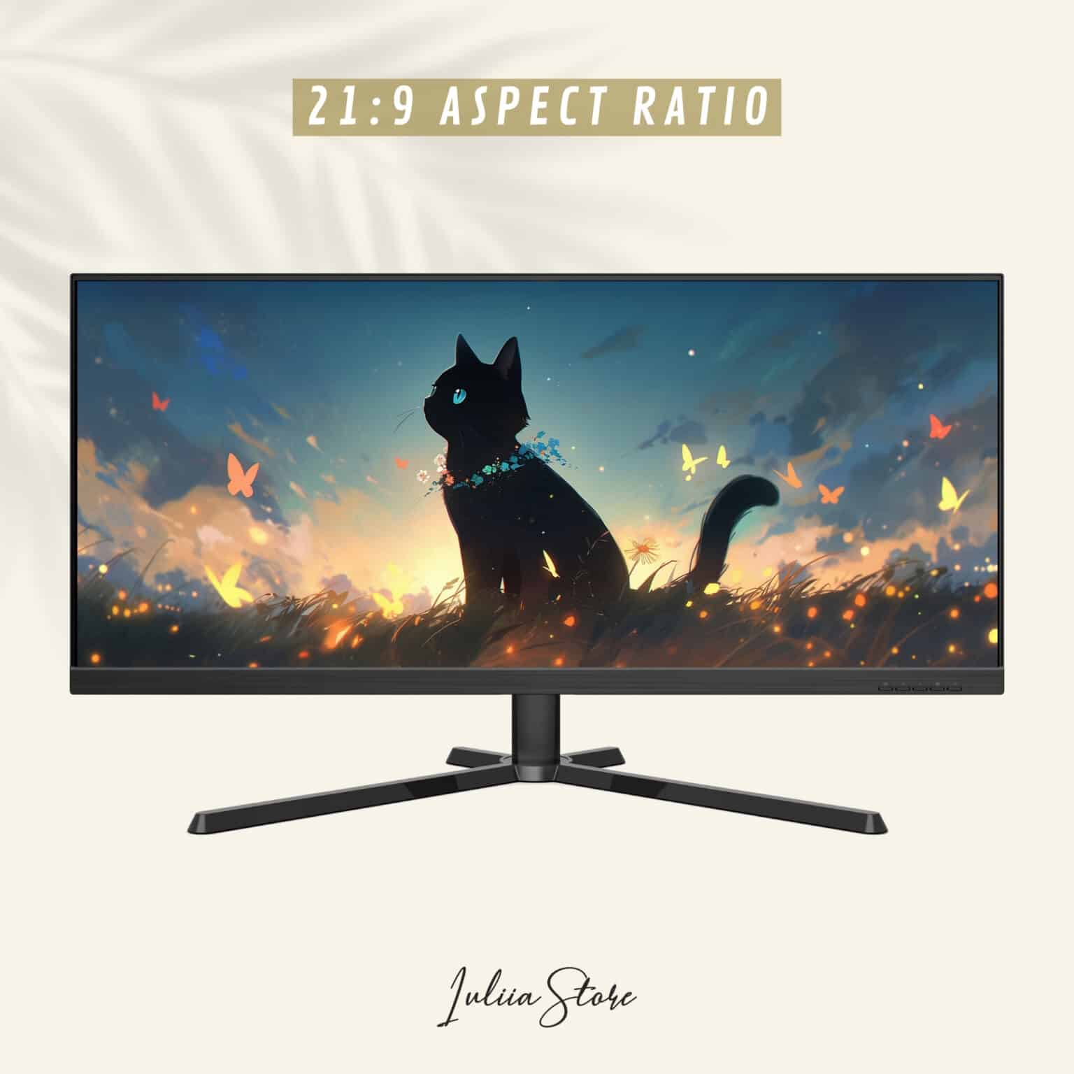 Buy Ultrawide Screen Wallpaper, Cat in Pastel Twilight 4k Ultra HD ...