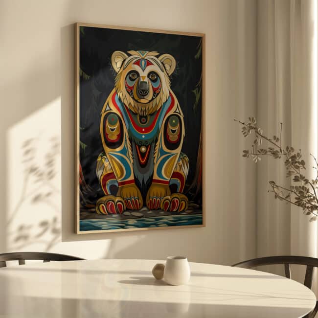 Bear Wall Art – Canadian Aboriginal Inspired Print