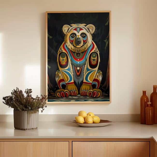 Bear Wall Art – Canadian Aboriginal Inspired Print