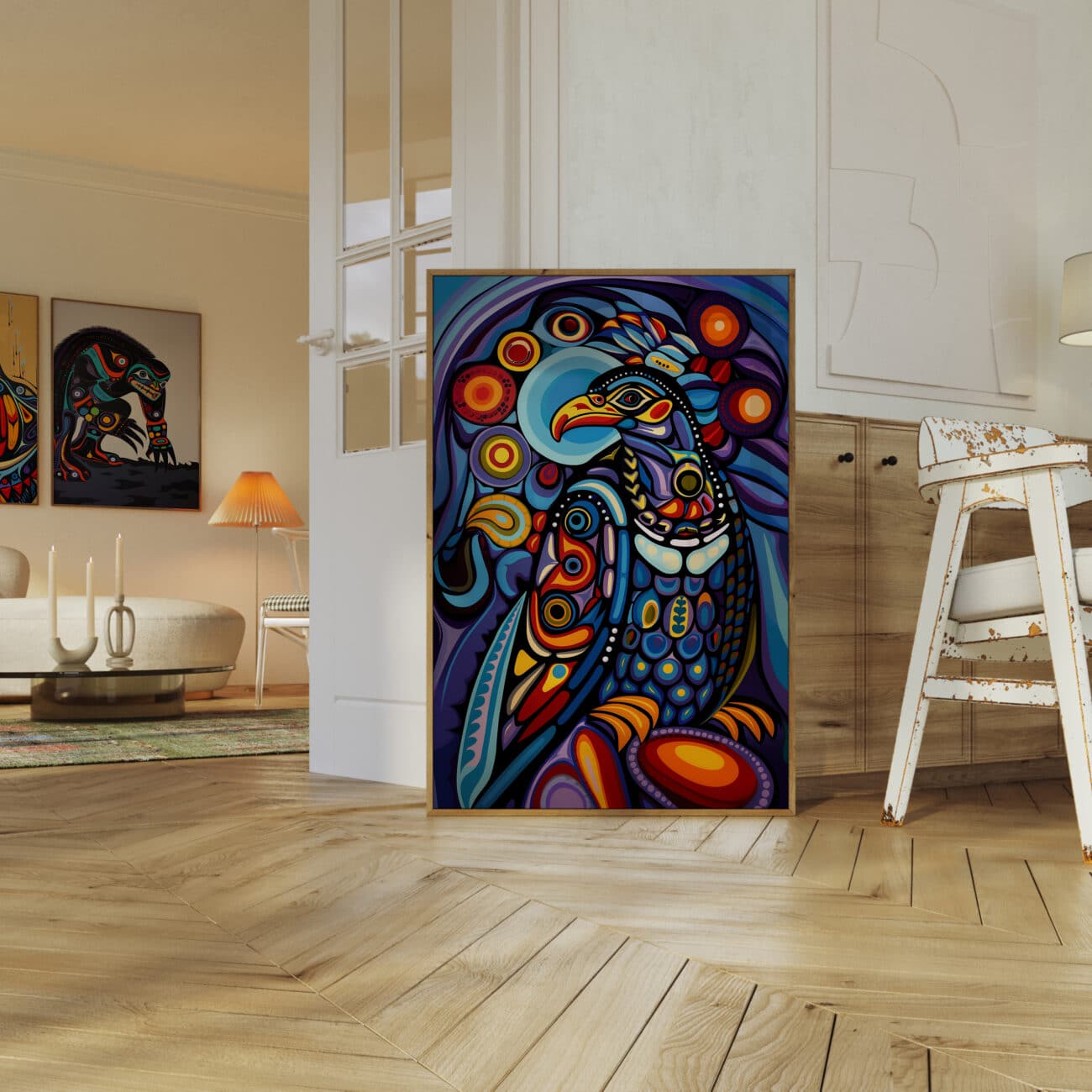 Colorful Eagle Wall Art – First Nations Inspired Design