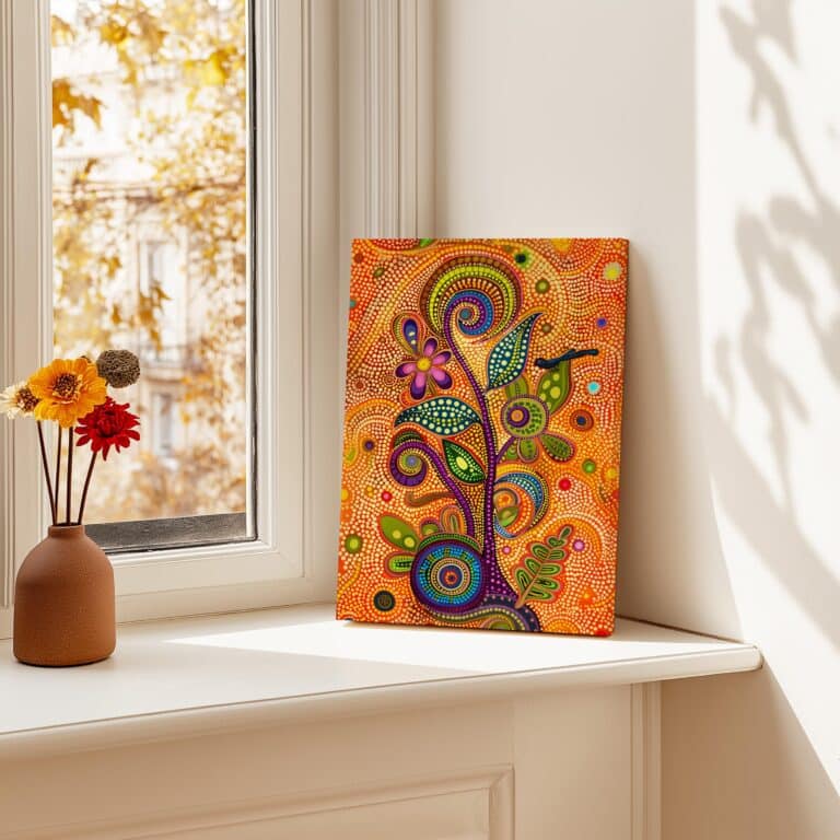 Australian Aboriginal Floral Dopamine Art Print