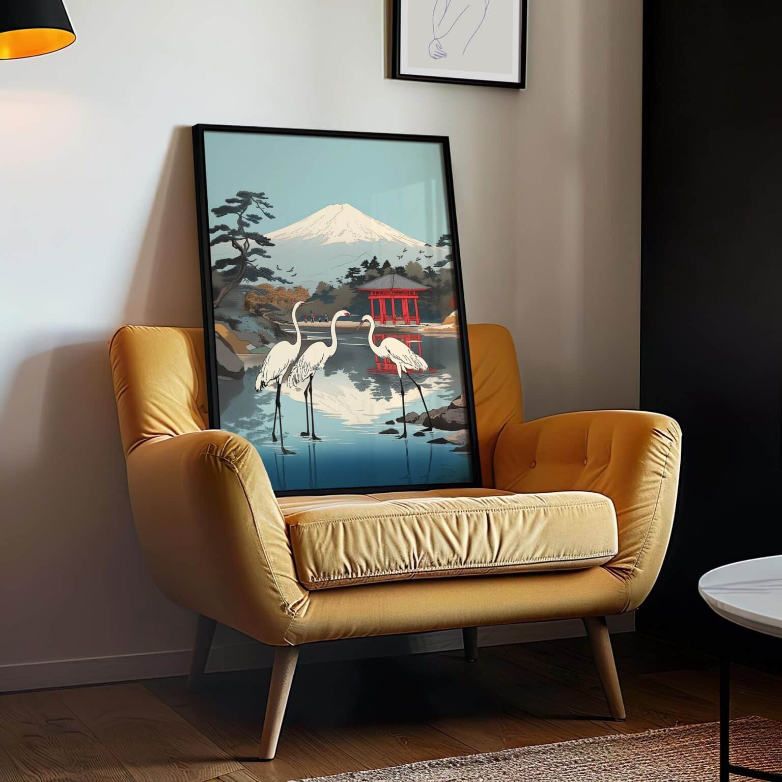 Mount Fuji and Cranes Ukiyo-e Japanese Art Print