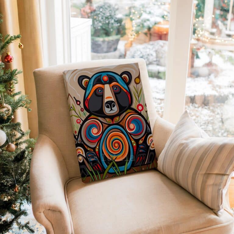 Canadian Indigenous Bear Canvas Wall Art – Set of 3 \ Print